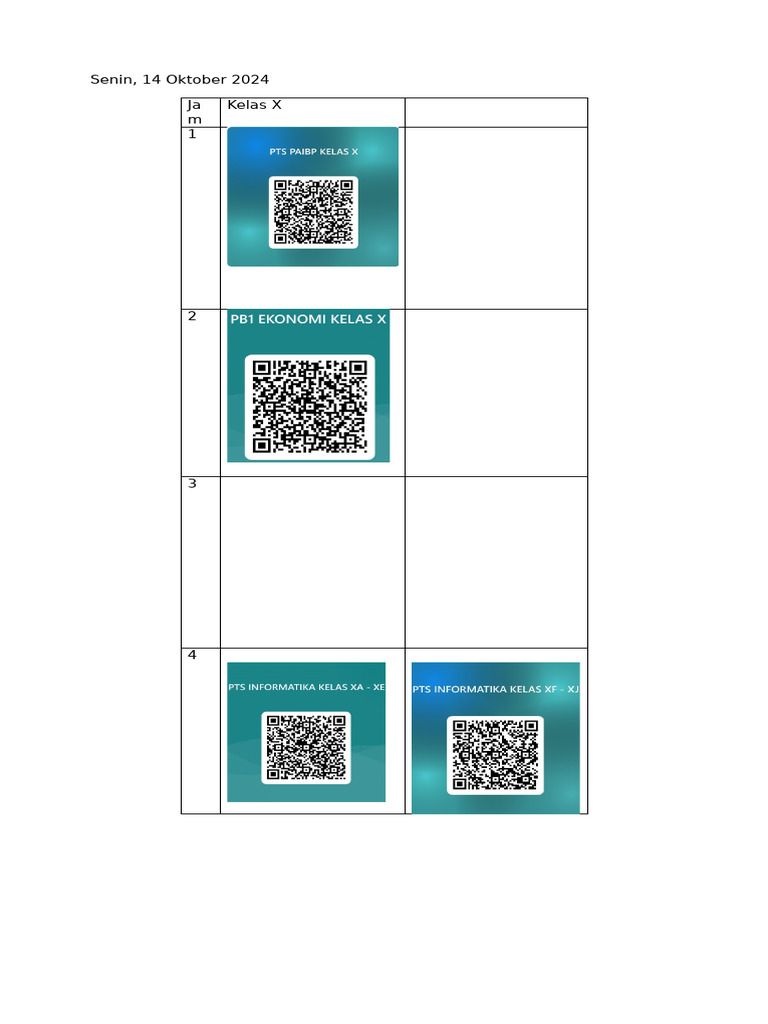 Barcode PTS Ganjil Kelas X | PDF