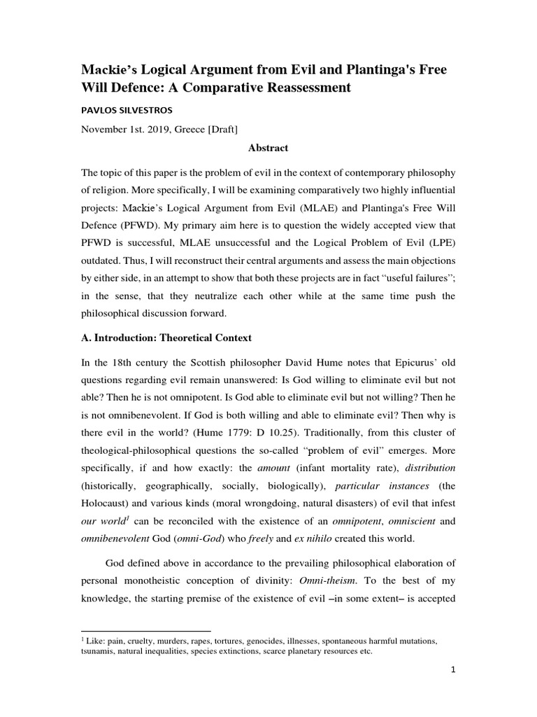 Mackie S Logical Argument From Evil and | PDF