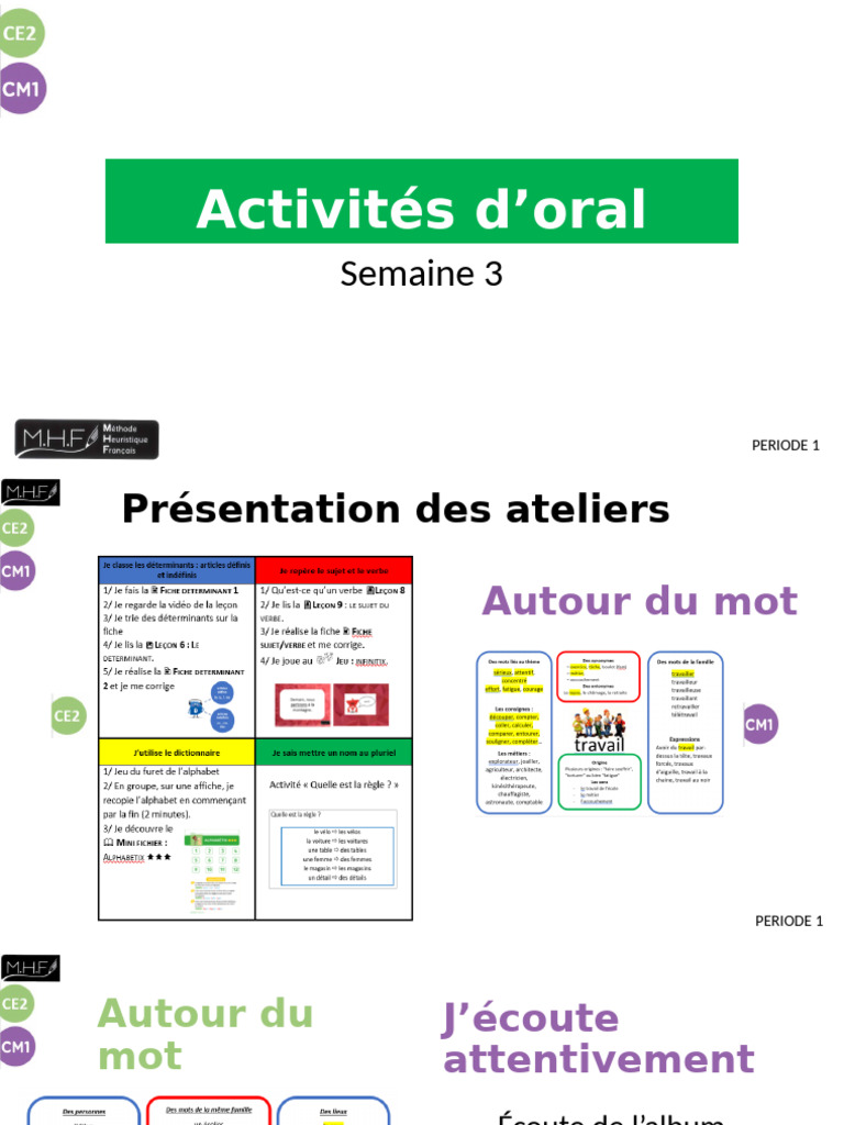 S3 P1 Oral CE2 CM1 | PDF