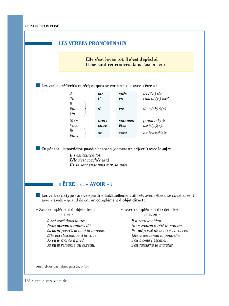 GP Interm. - Passé Composé Avec Verbes Pronominaux, Accord Du P.P. | PDF