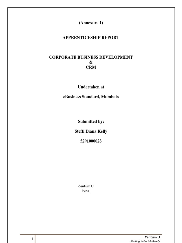 Internship Report | PDF | Customer Relationship Management | Sales