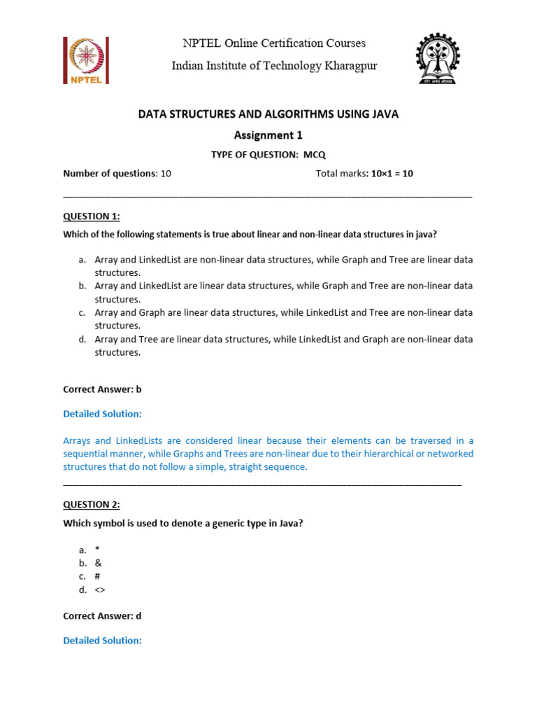 Assignment - 1 Solution | PDF