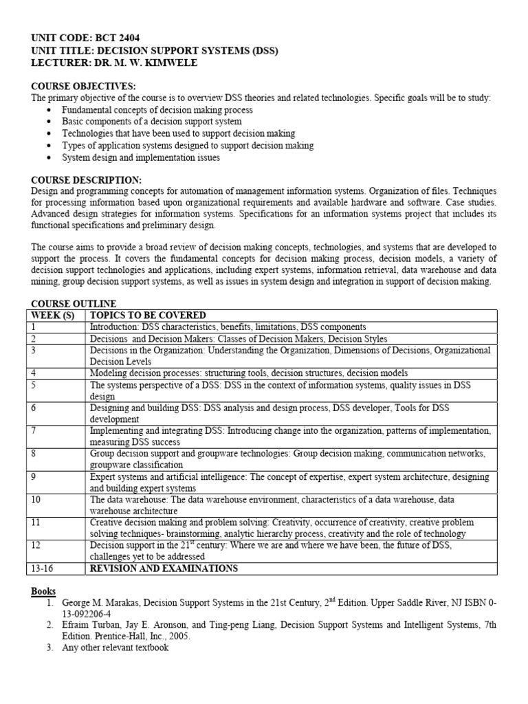 BCT 2404 Course Outline | PDF