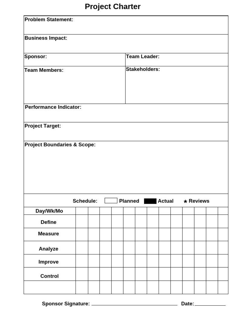 Project Charter Template | PDF