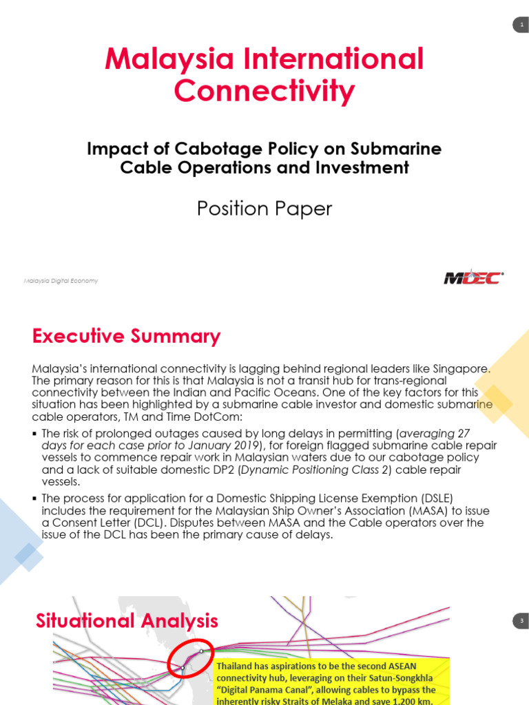 Cabotage Law and Impact of Submarine Cables v4 | PDF