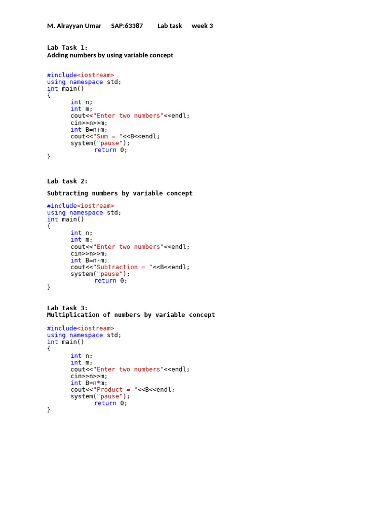 C++ Programming Tasks With Solutin | PDF