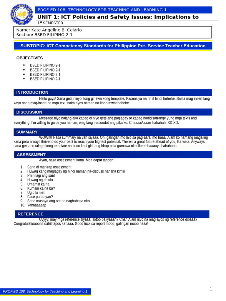 TTL Written Report Template | PDF