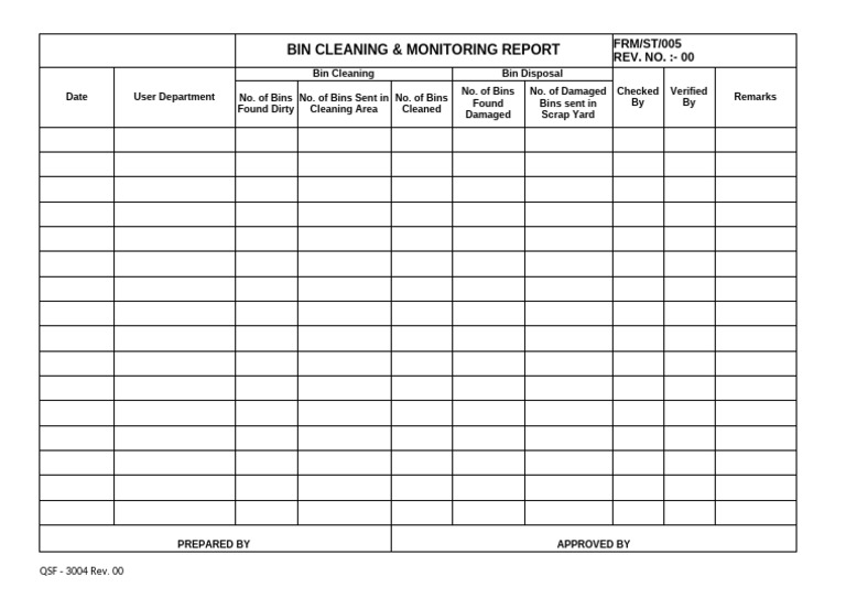 ST-05 Bin Cleaning RECORDS | PDF