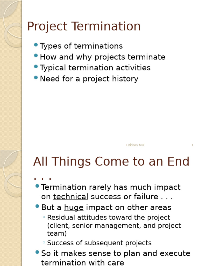 Chapter Five2.3 Project Termination | PDF
