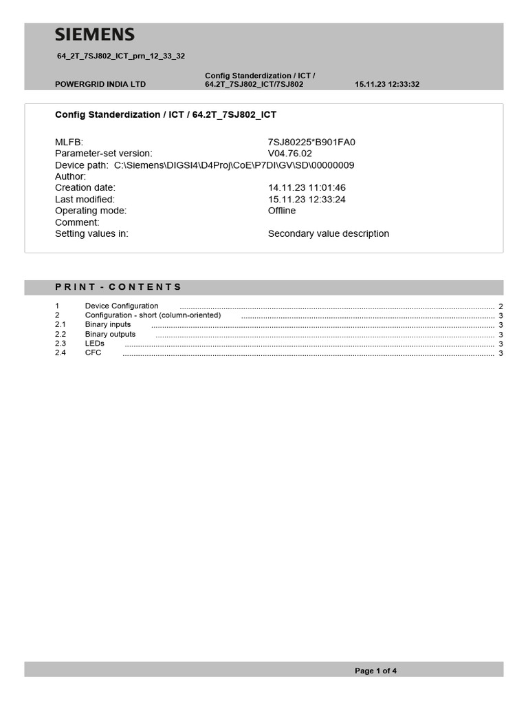 2 - 7SJ80X - 64T - REF - ICT - Input & Output | PDF