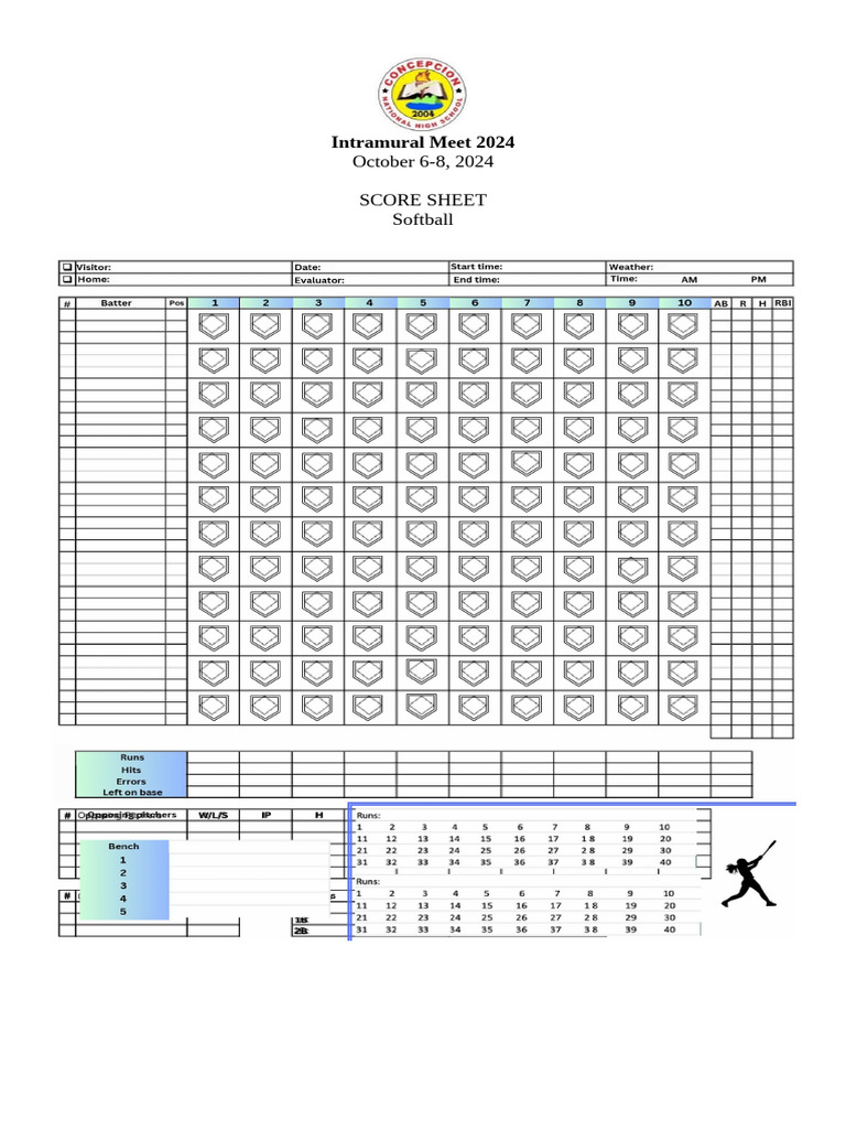 Softball Score Sheet | PDF