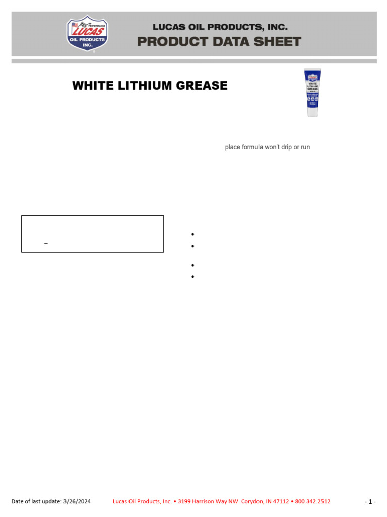 04 Greases WhiteLithium PDS | PDF