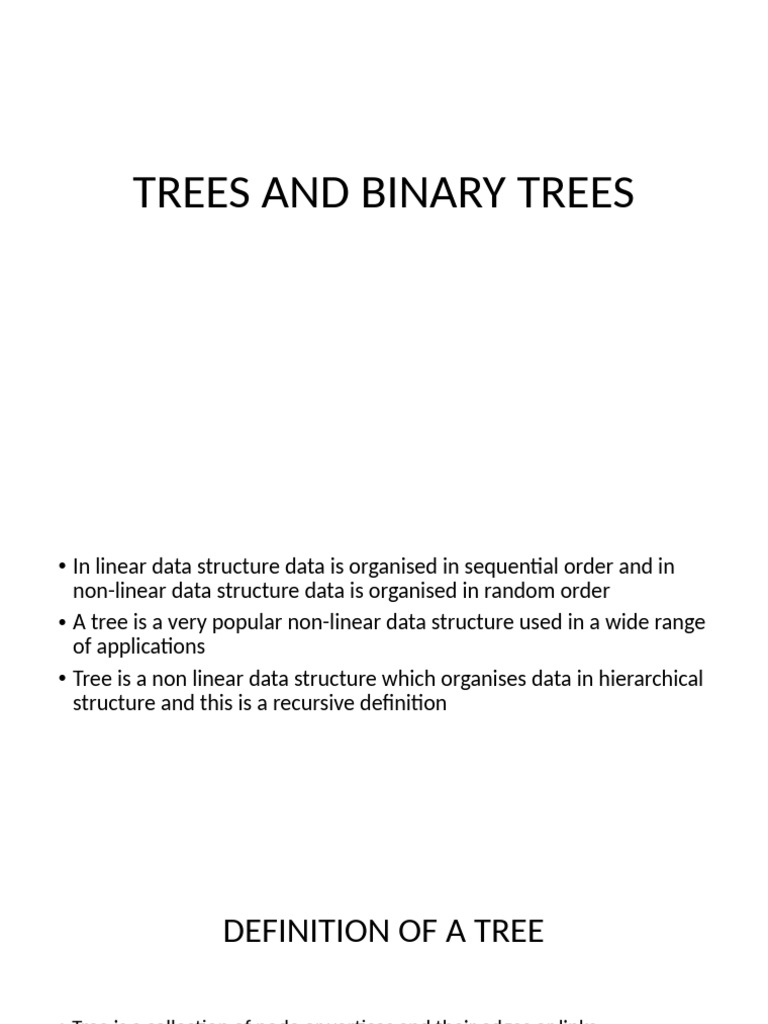 Trees And Binary Trees Pdf Algorithms And Data Structures