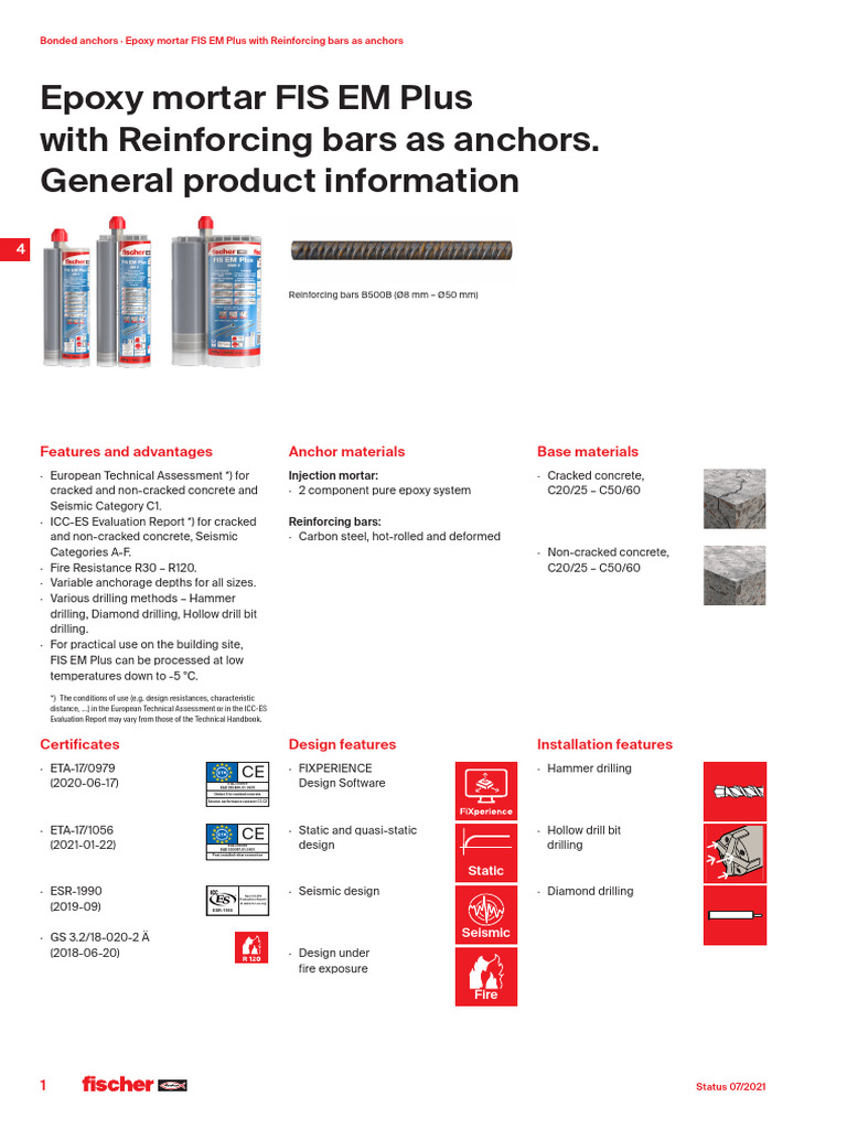 FIS EM Plus With Rebar | PDF