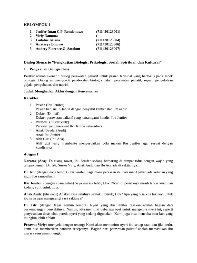 Kelompok 1 - Dialog - Skenario | PDF