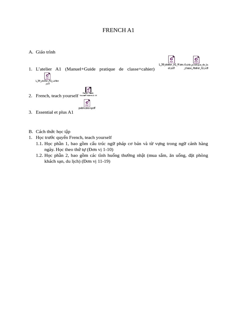 Plan learning French | PDF