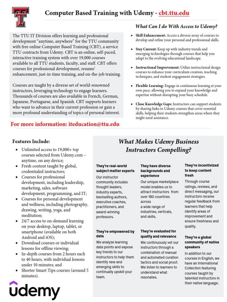 Udemy One Page | PDF