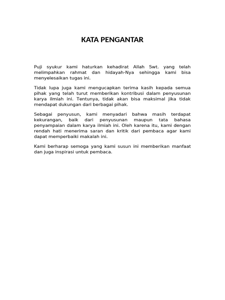 Kata Pengantar | PDF