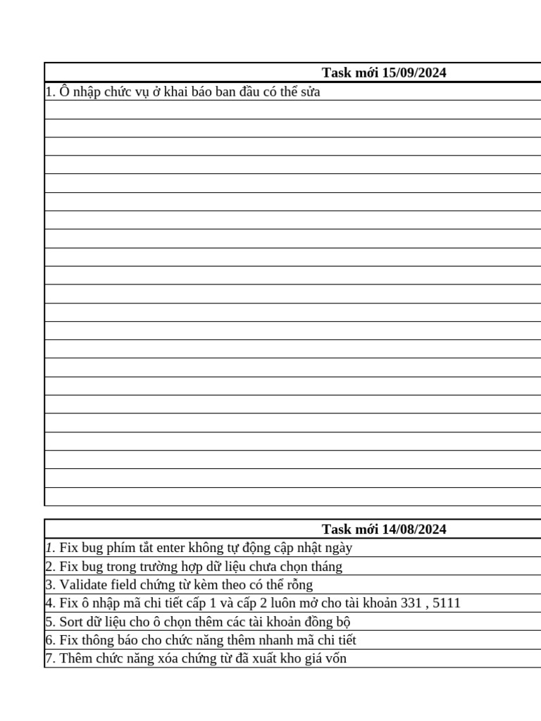 Task bFIN Update | PDF