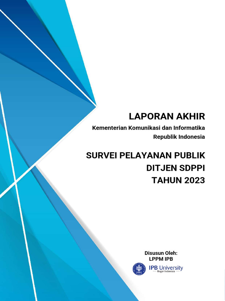 Survei Pelayanan Publik Ditjen Sdppi 2023 | PDF
