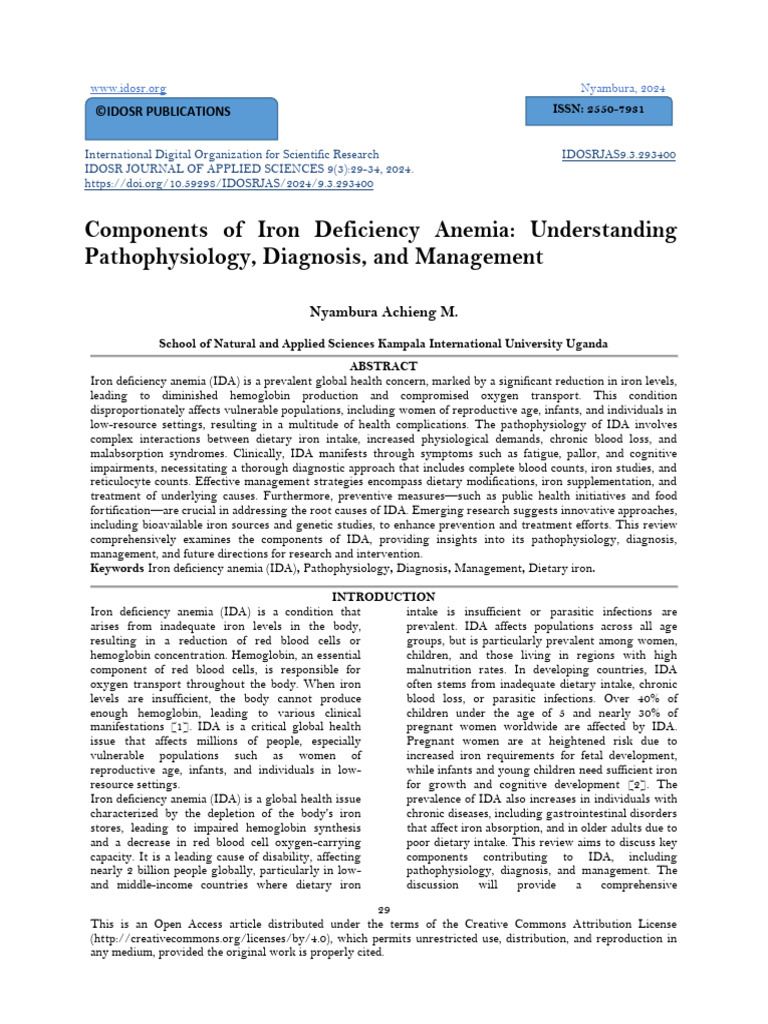 Iron Deficiency Anemia: Causes and Care | PDF | Anemia | Wellness