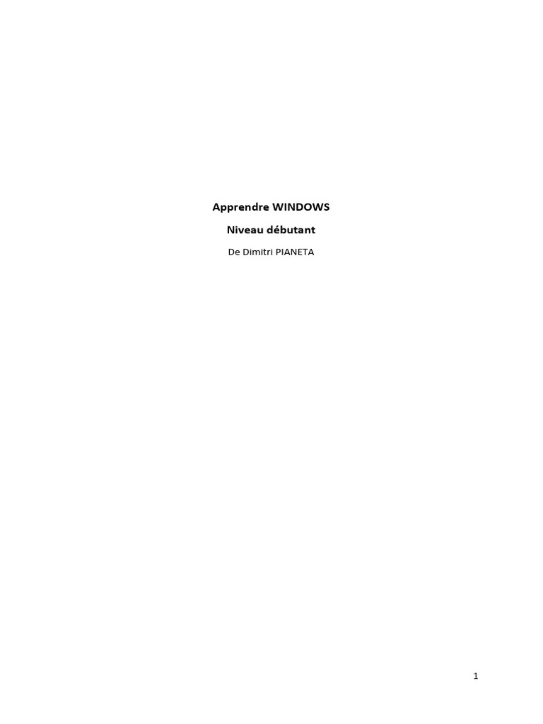 Apprendre Windows | PDF