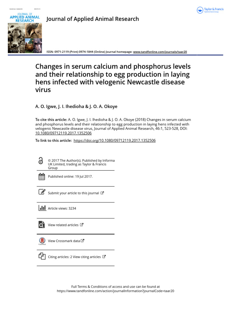 Changes in Serum Calcium and Phosphorus Levels and Their Relationship ...