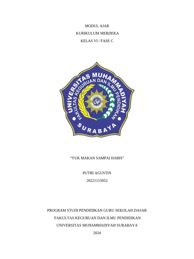 UAS PUTRI AGUSTIN MODUL AJAR IPAS Selesai | PDF