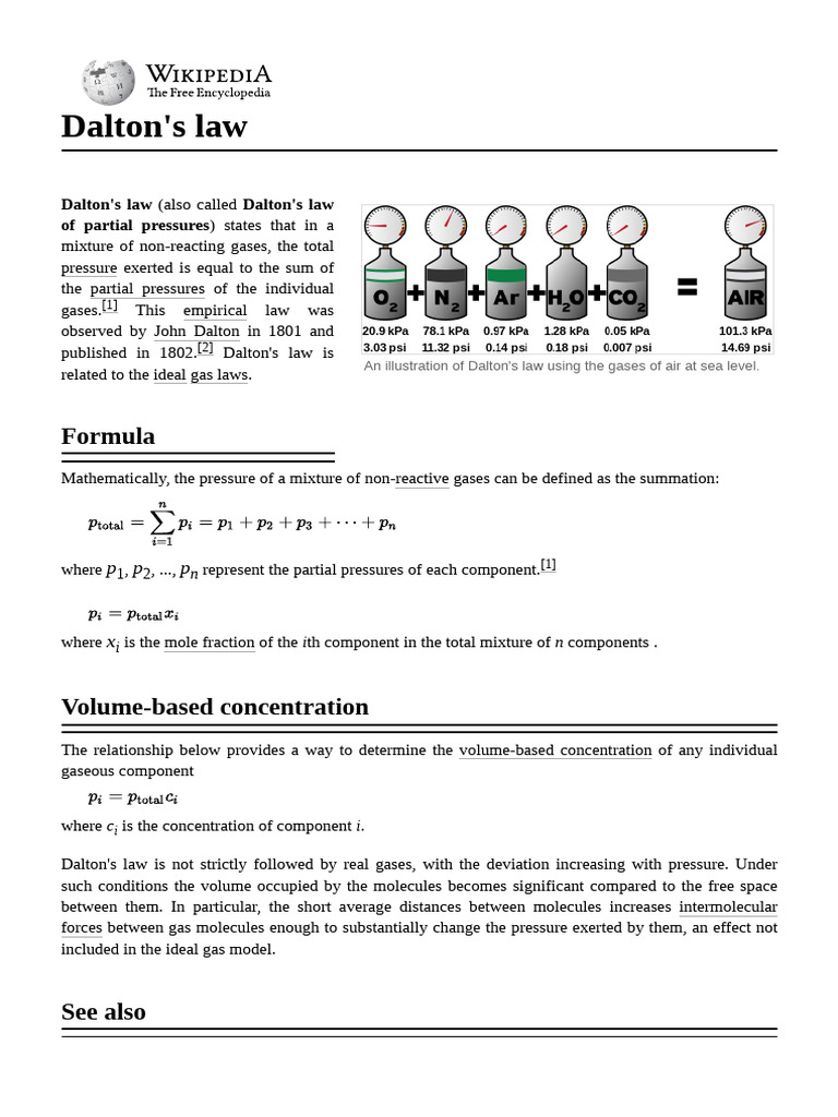 Dalton's Law | PDF