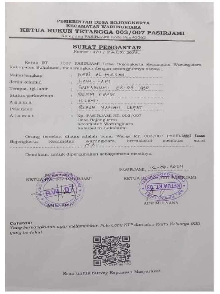 SURAT PENGANTAR | PDF