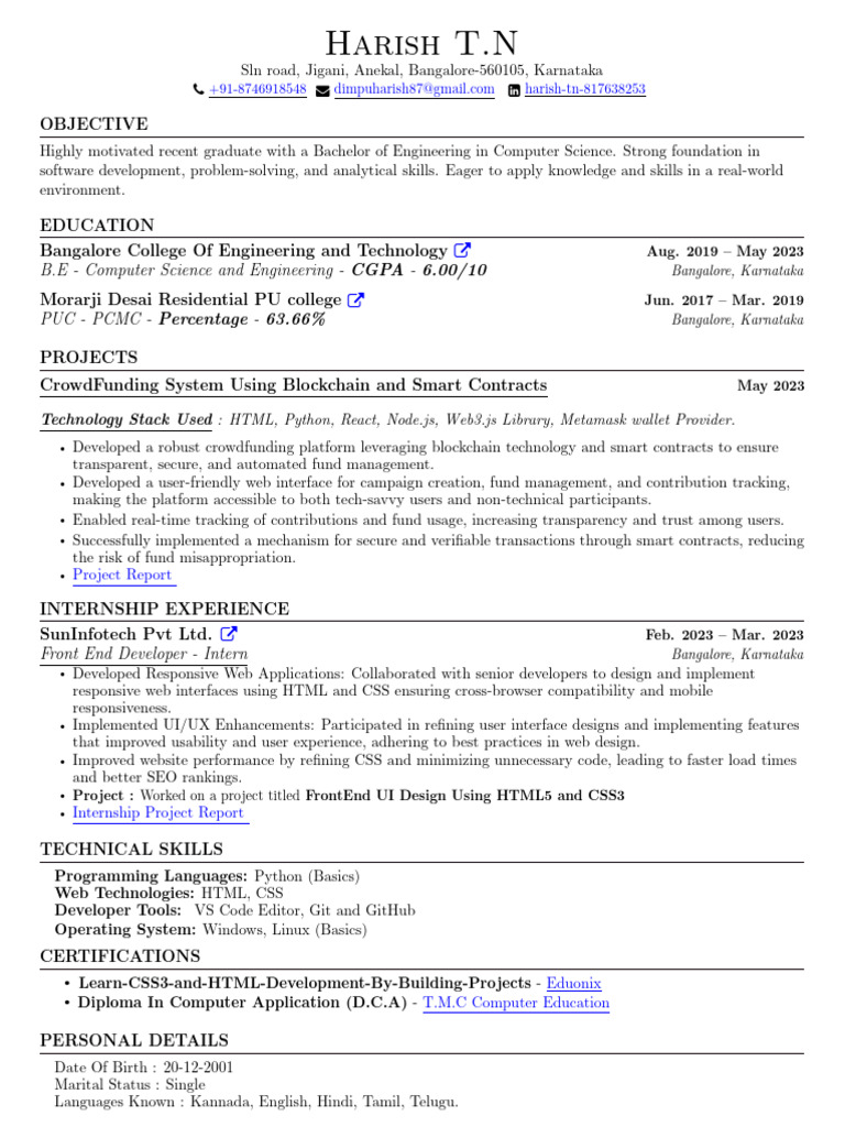 Harish Resume | PDF