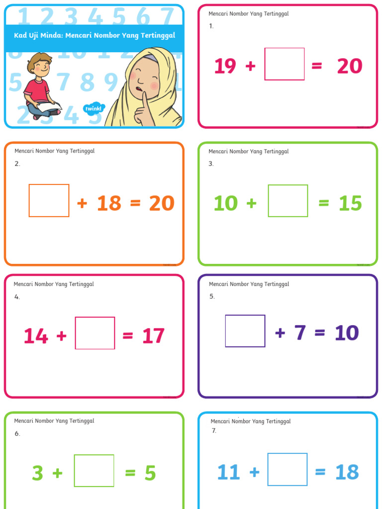 My MT 1632413964 Kad Uji Minda Operasi Tambah - Ver - 1 | PDF