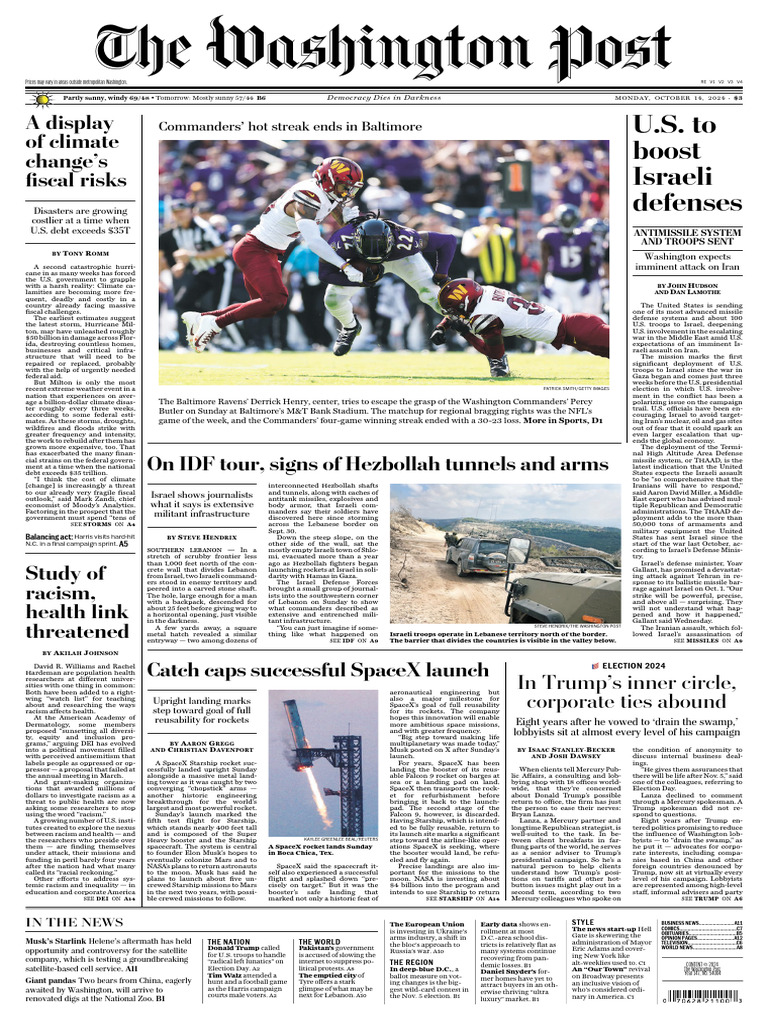 The Washington Post - October 14 2024 Freemagazines Top | PDF | Space X ...