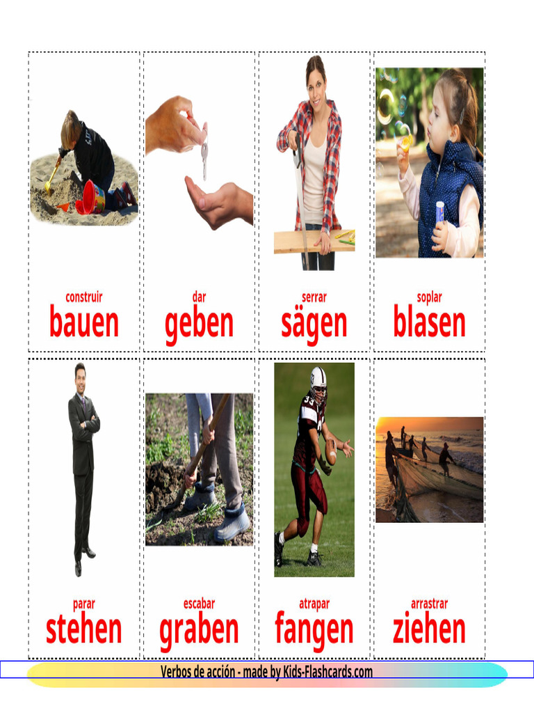 Verbos de Acción 8 A4 | PDF