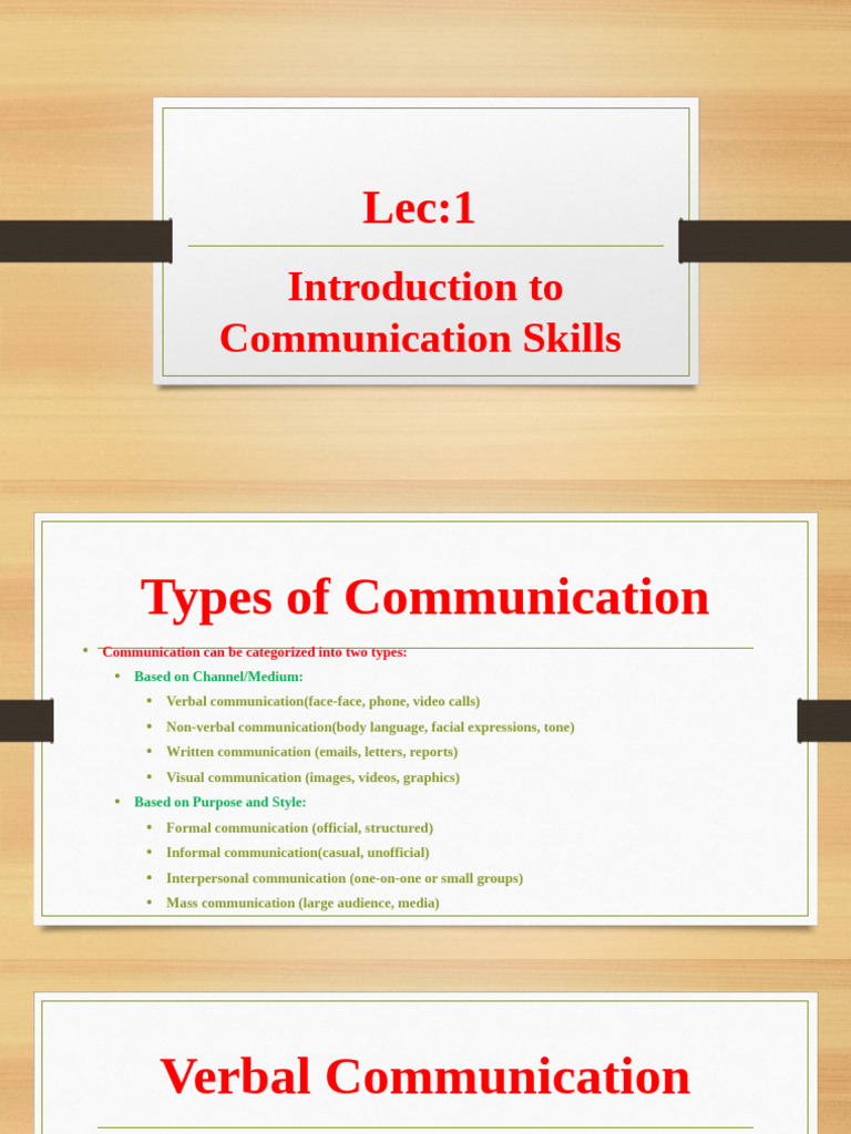 Lec 1 Intro To Communition Skills | PDF | Communication | Nonverbal ...