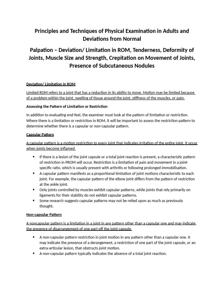 Principles and Techniques of Physical Examination in Adults and ...