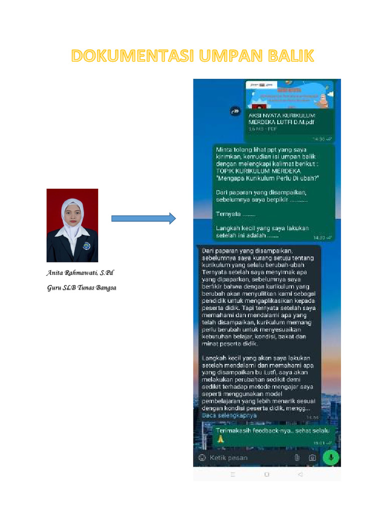 DOKUMENTASI UMPAN BALIK Kumer | PDF