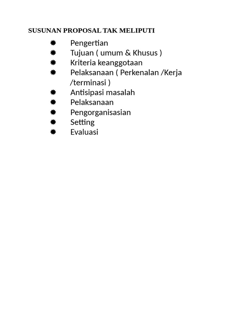 Susunan Proposal Tak | PDF