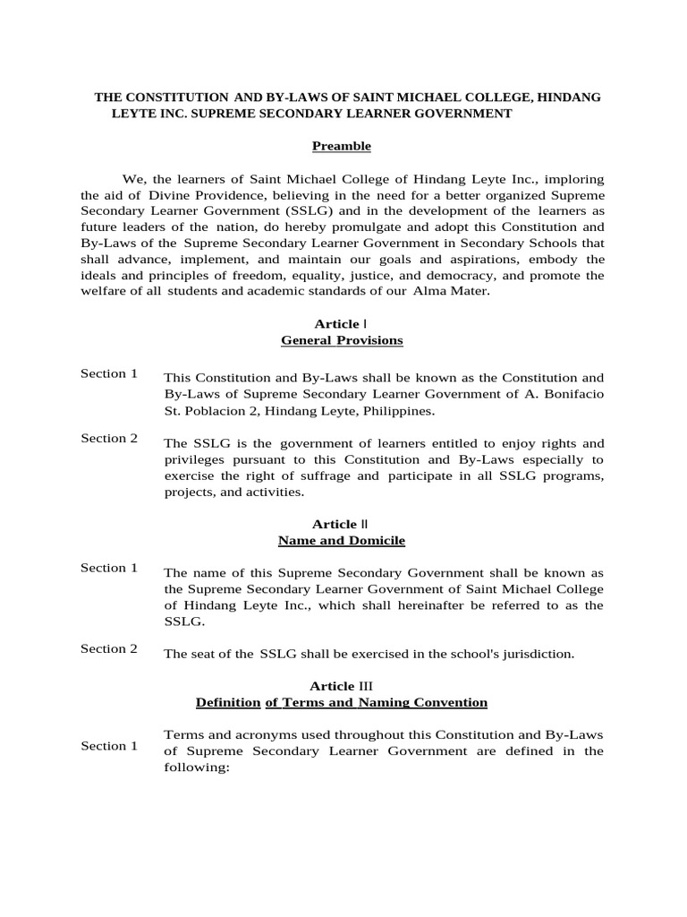 SSLG CBL Declaration of Adoption and Ratification | PDF