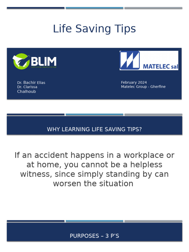 Life Saving Tips Presentation | PDF