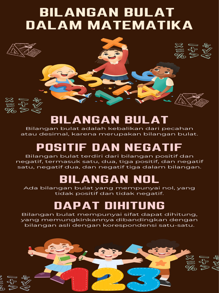 Merah Dan Kuning Ilustrasi Bilangan Bulat Dalam Matematik Infografis | PDF