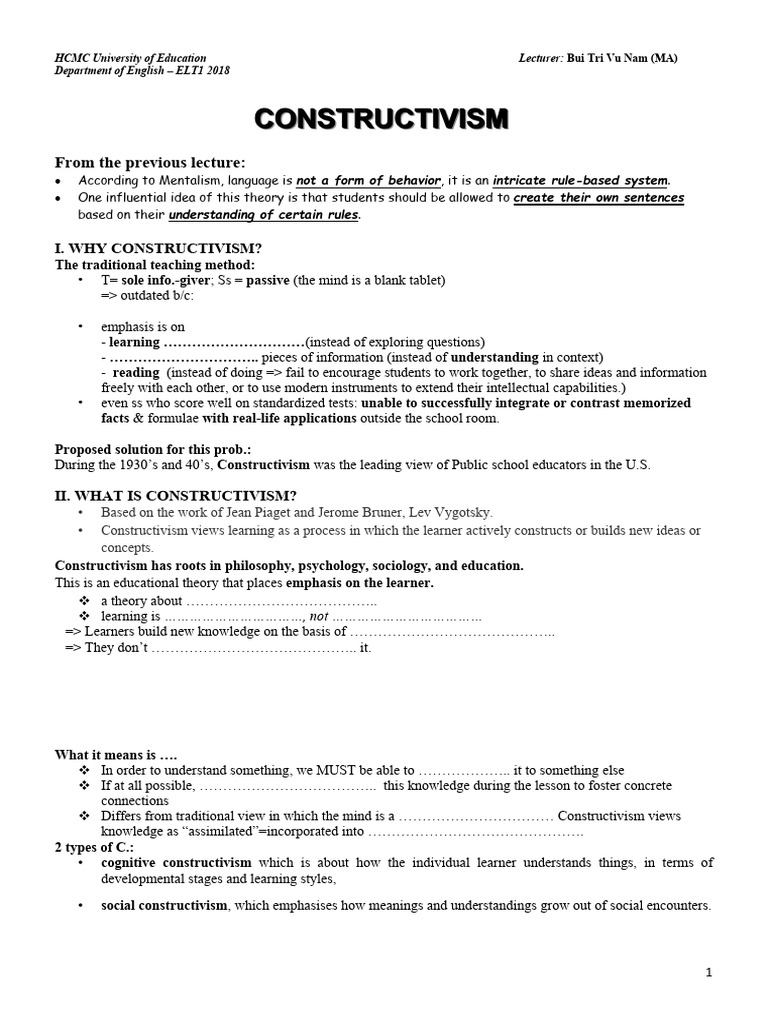 (2024) Constructivism | PDF