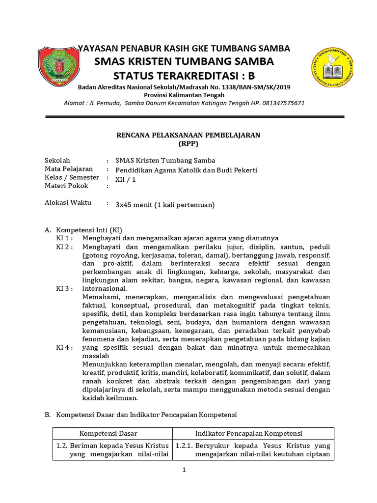 Kelas XII RPP - Prosem - Prota - Semester Ganjil 2024 - Vinsensius Burhan | PDF