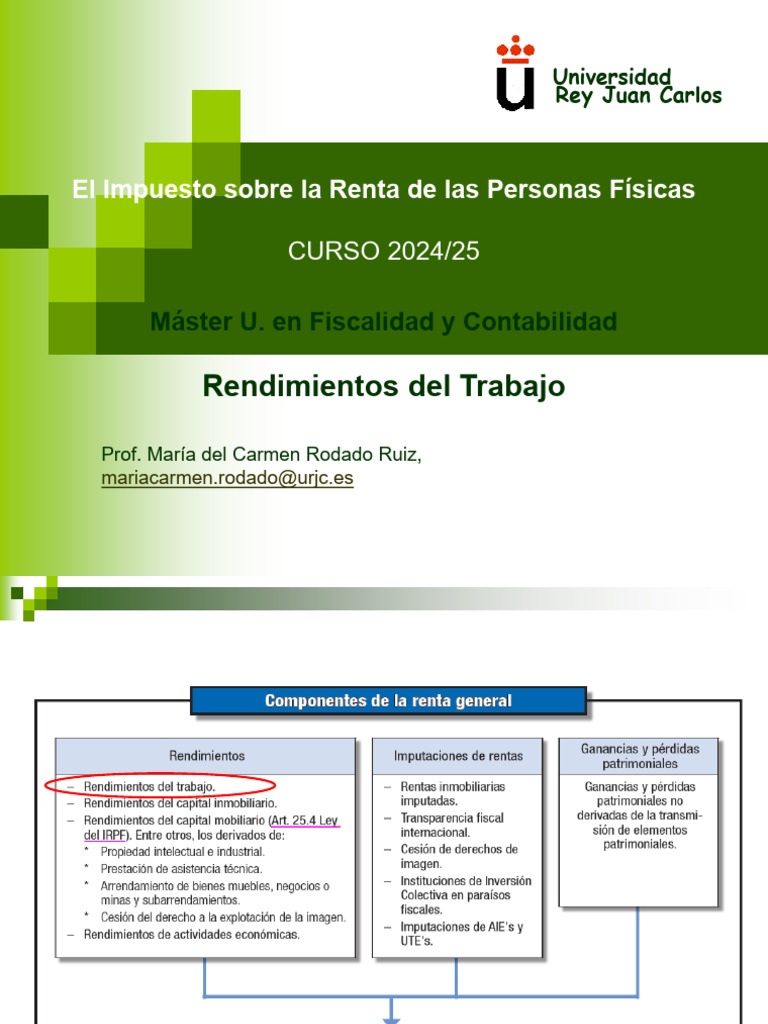TEMA 2 Rendimientos Del Trabajo | PDF | Pensión | Salario