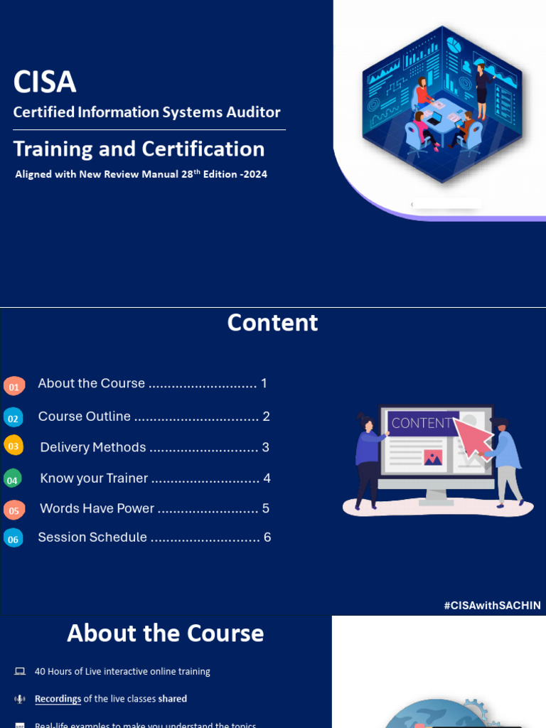 CISA Training PPT Sachin Hissaria 1728931821 | PDF | Business | Computers