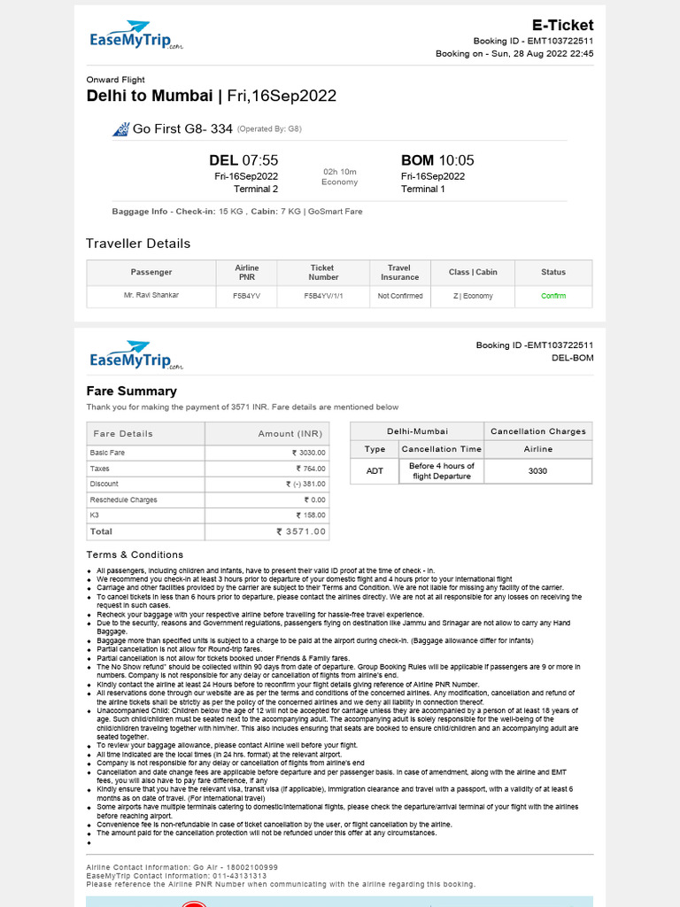 Mumbai Ticket | PDF