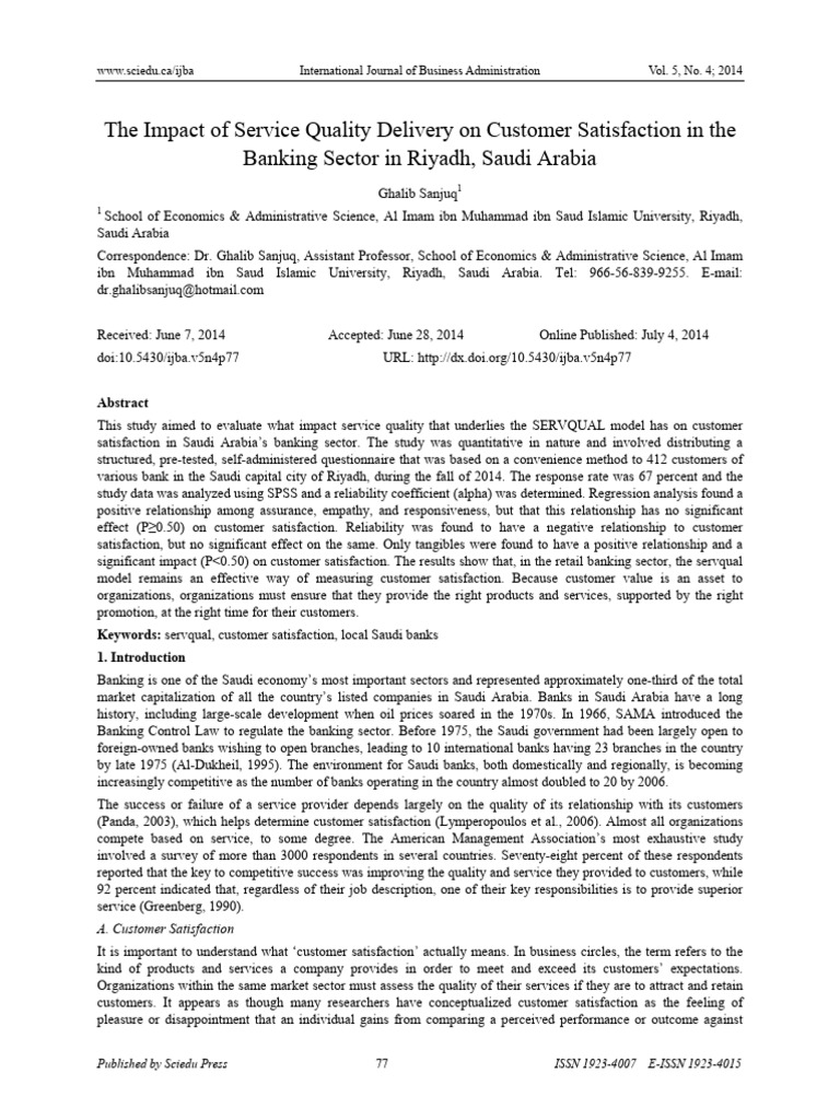 The Impact of Service Quality Delivery | PDF