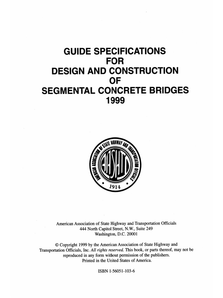 guide specifications for design and construction of segmental concrete ...