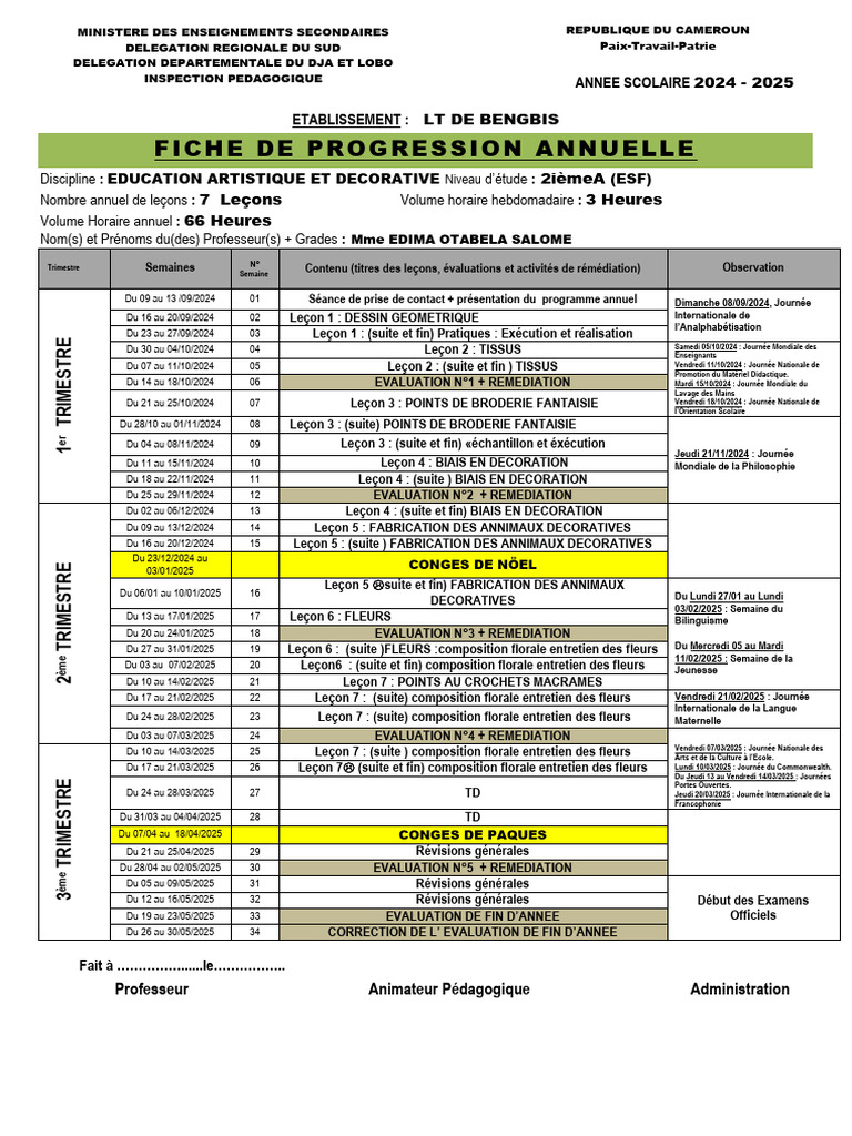 GR Progression PC 2a Esf 2024-2025 | PDF