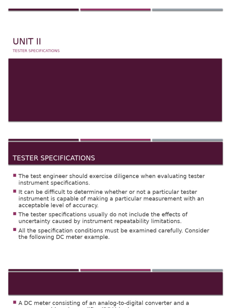 Tester Specification | PDF
